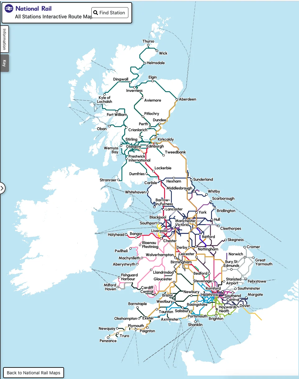Maps of the National Rail Network | National Rail