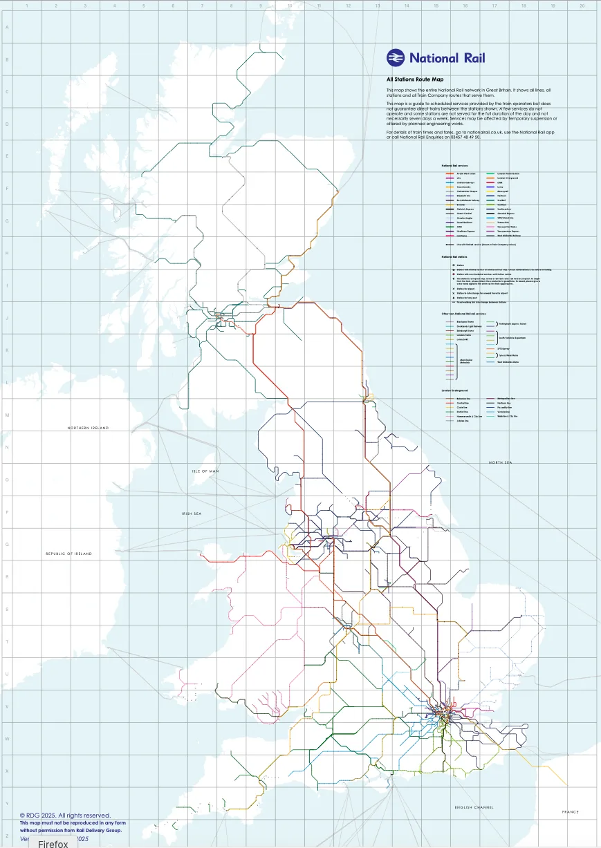 Maps of the National Rail Network | National Rail